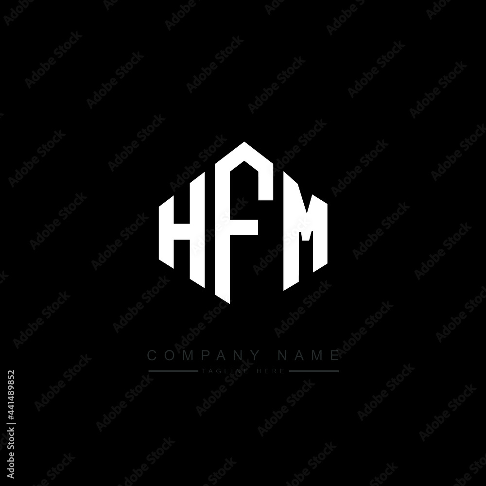 HFM letter logo design with polygon shape. HFM polygon logo monogram ...