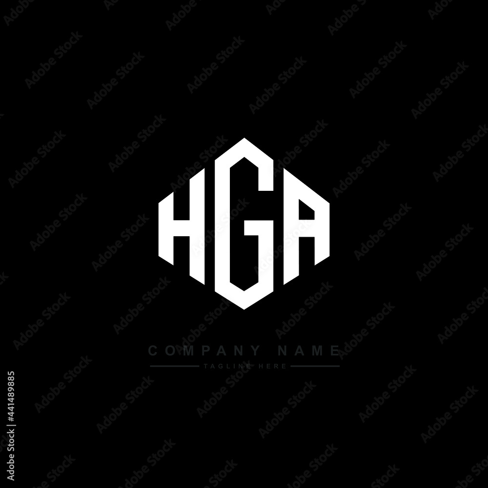 HGA letter logo design with polygon shape. HGA polygon logo monogram ...