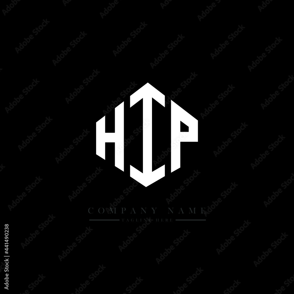 HIP letter logo design with polygon shape. HIP polygon logo monogram ...