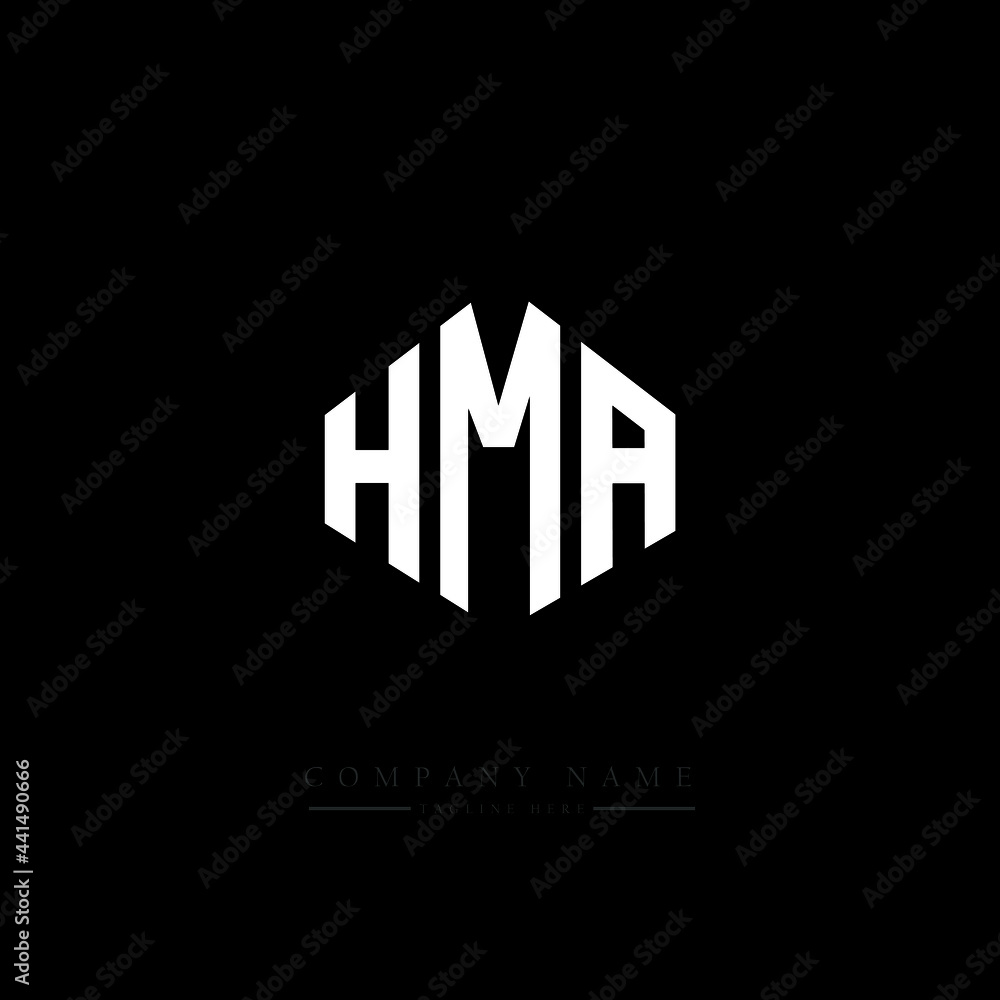 HMA letter logo design with polygon shape. HMA polygon logo monogram ...