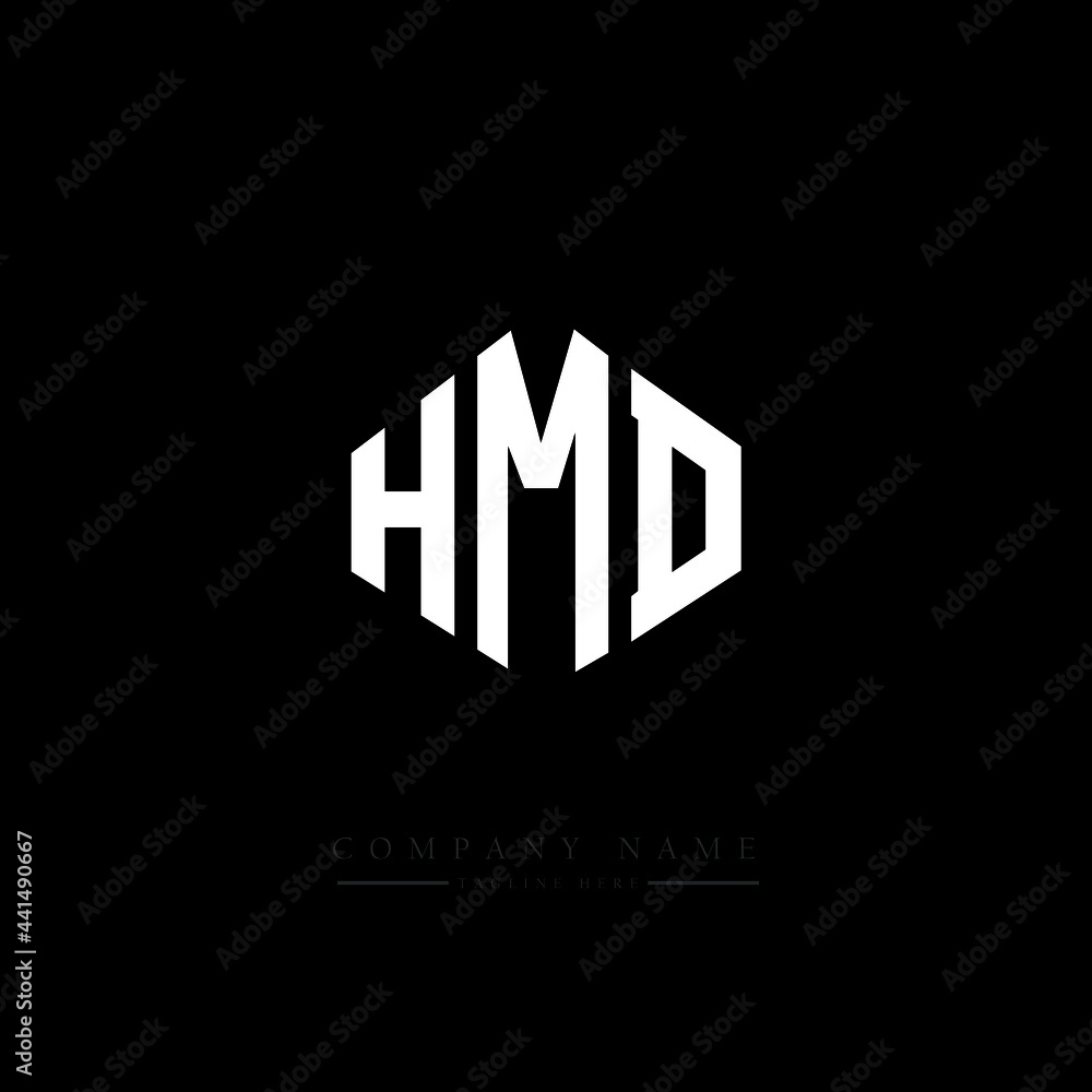 HMD letter logo design with polygon shape. HMD polygon logo monogram ...