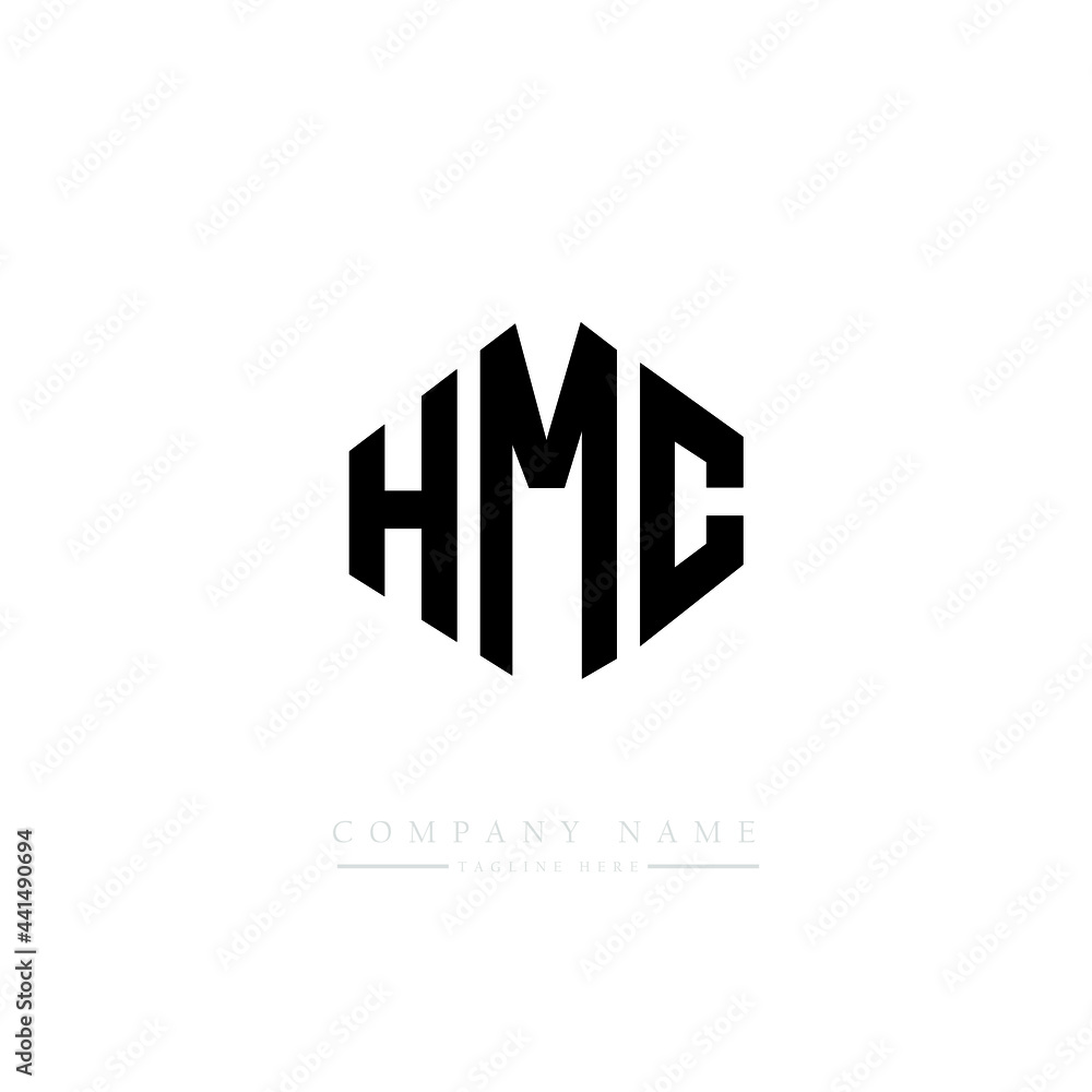 HMC letter logo design with polygon shape. HMC polygon logo monogram ...