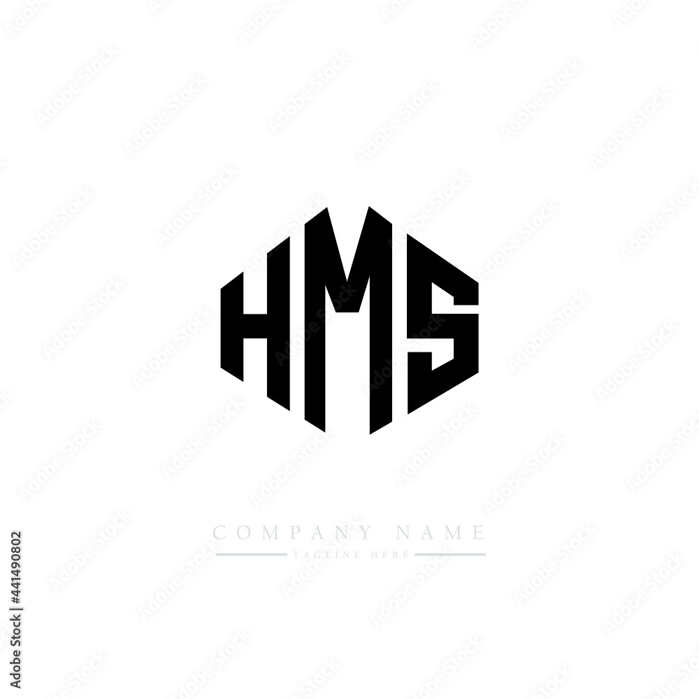 HMS letter logo design with polygon shape. HMS polygon logo monogram ...
