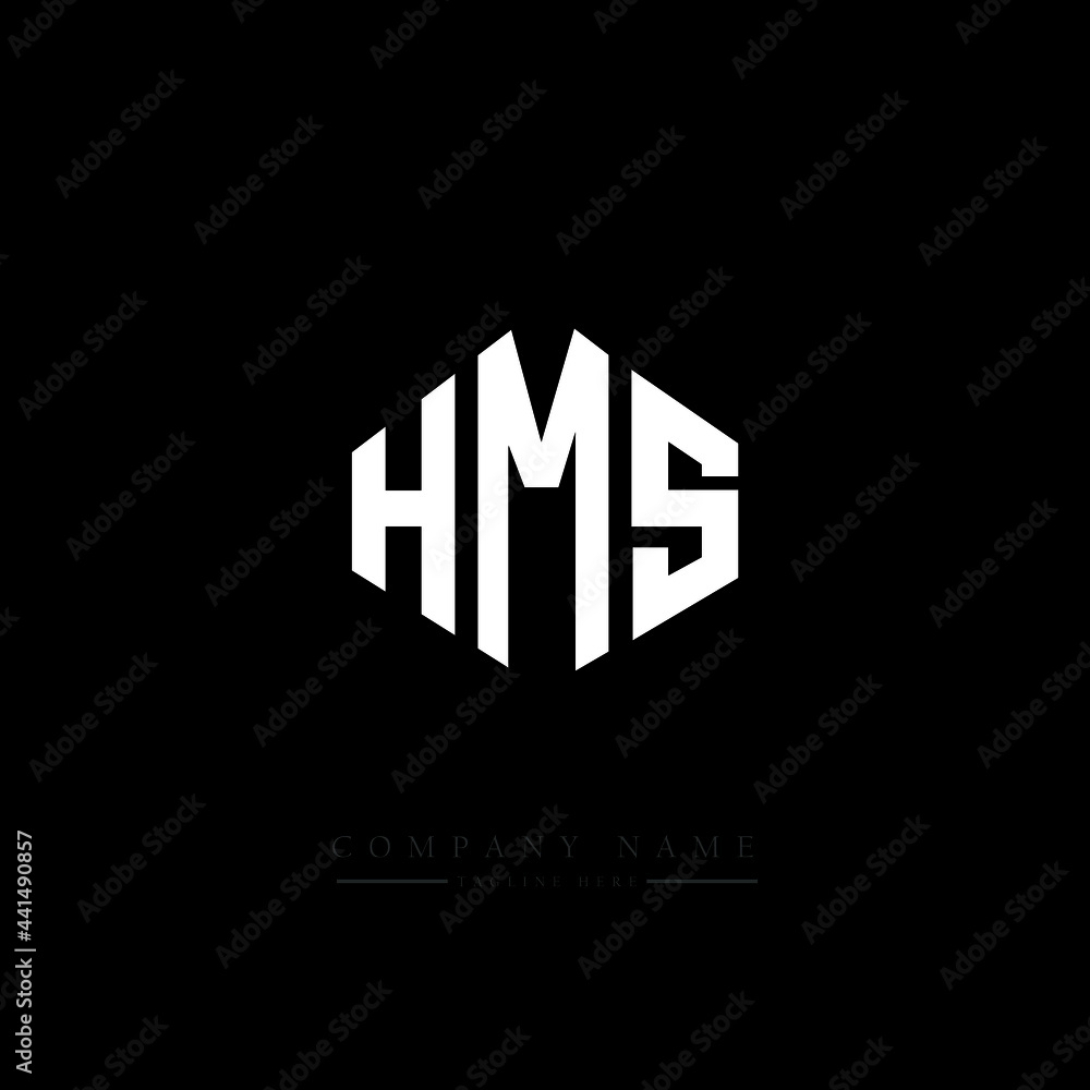 HMS letter logo design with polygon shape. HMS polygon logo monogram ...