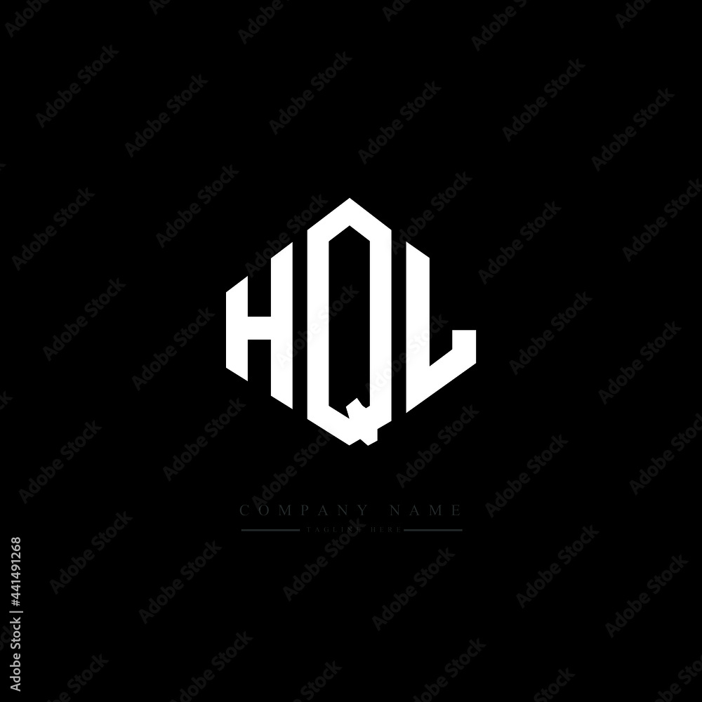 HQL letter logo design with polygon shape. HQL polygon logo monogram ...