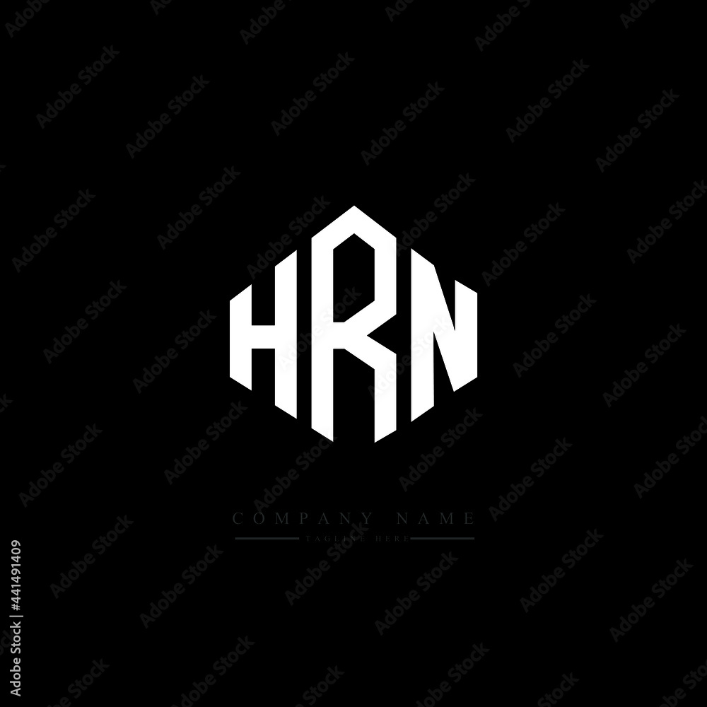 HRN letter logo design with polygon shape. HRN polygon logo monogram ...