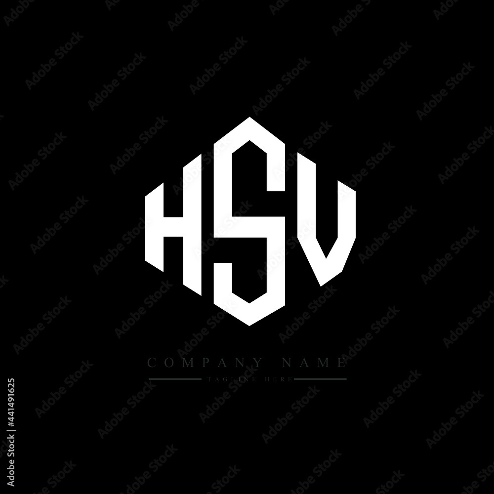 HSV letter logo design with polygon shape. HSV polygon logo monogram ...