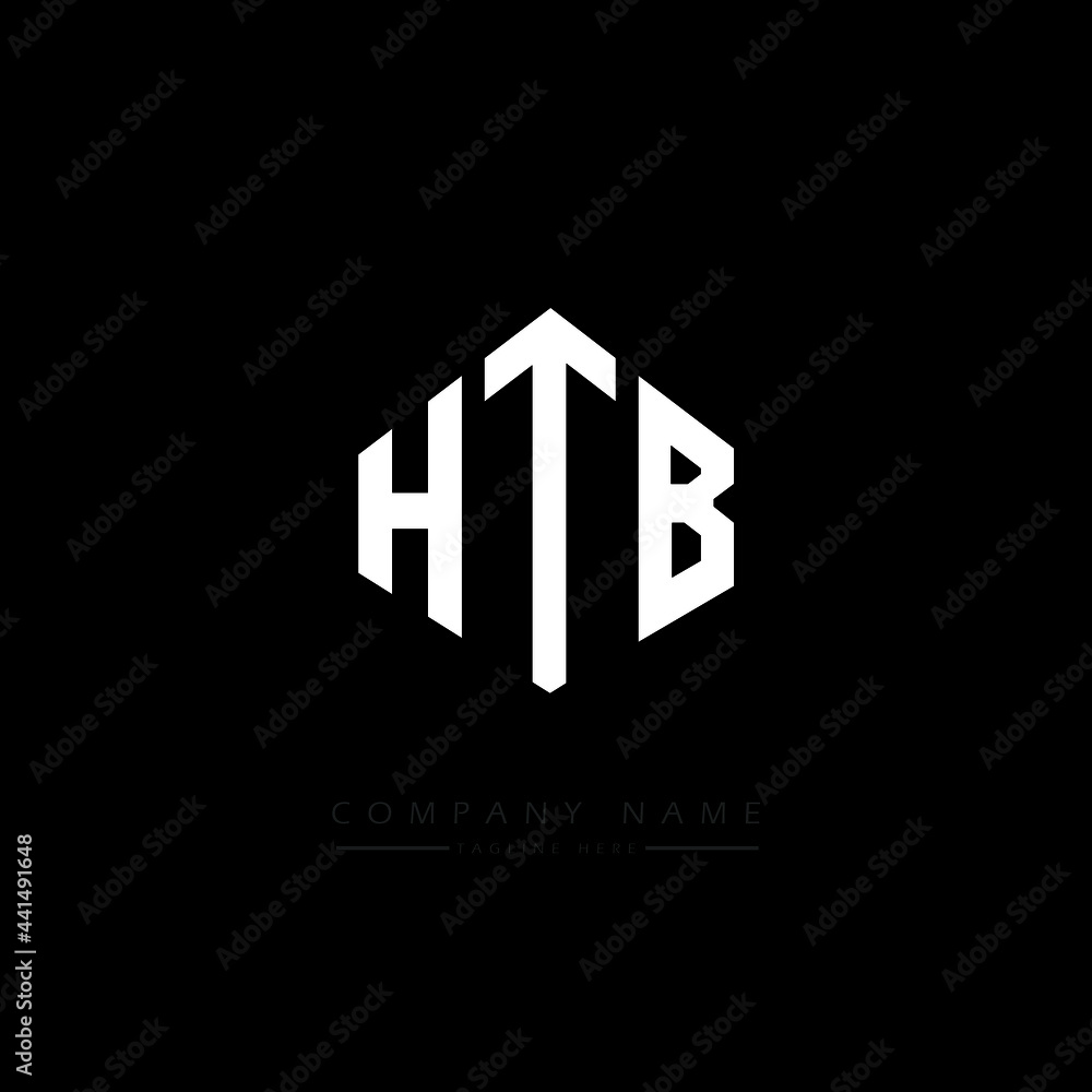 HTB letter logo design with polygon shape. HTB polygon logo monogram ...