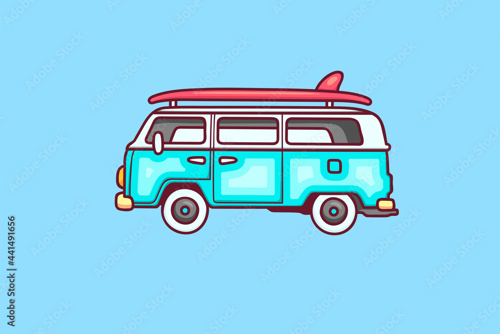 car sticker icon hand drawn doodle isolated on blue background Stock ...
