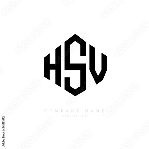 HSV letter logo design with polygon shape. HSV polygon logo monogram ...