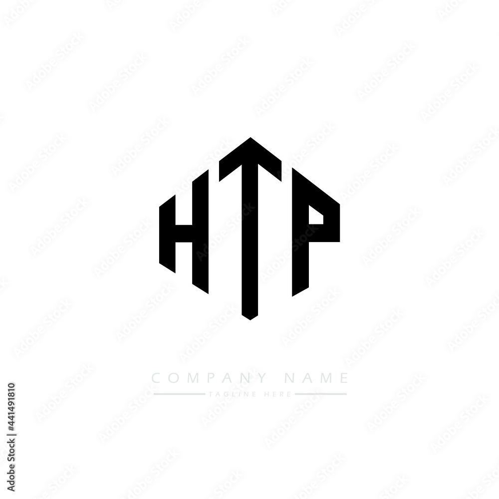 HTP letter logo design with polygon shape. HTP polygon logo monogram ...