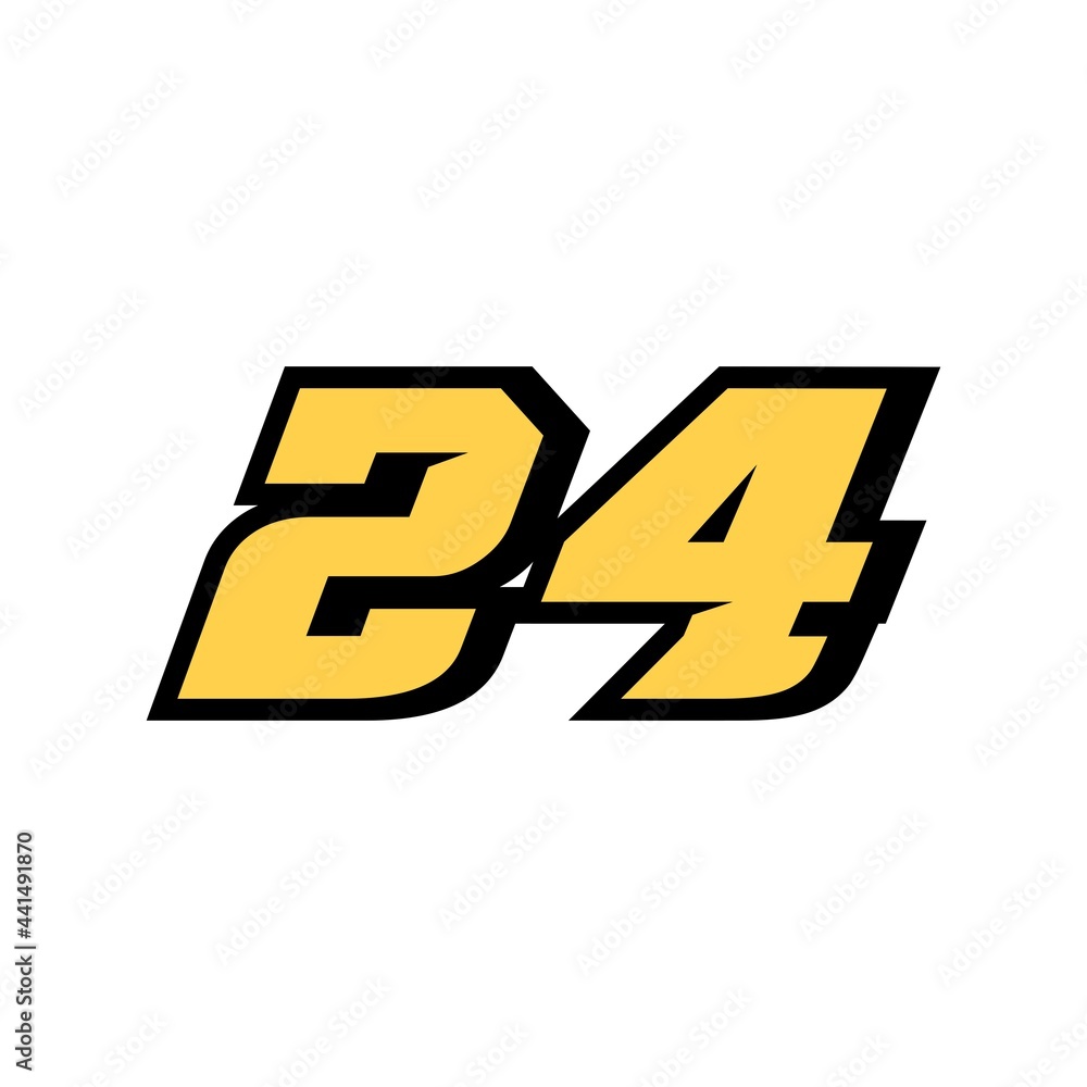 24 Number Racing star isolated on white background Stock Vector | Adobe ...