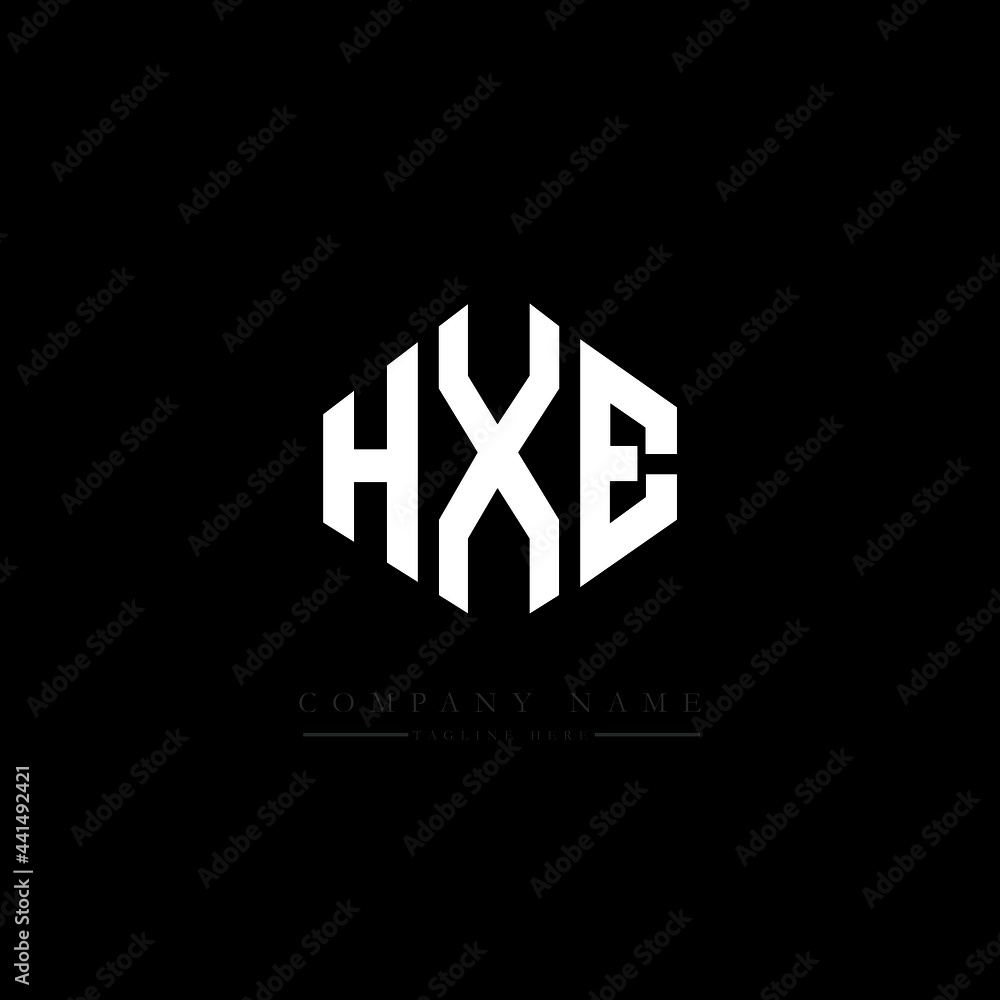 HXE letter logo design with polygon shape. HXE polygon logo monogram ...