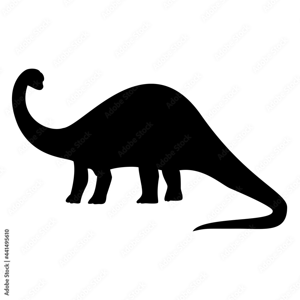 Brontosaurus Silhouette Vector illustration. Brachiosaurus . Diplodocus. Sauropod. Apatosaurus ...