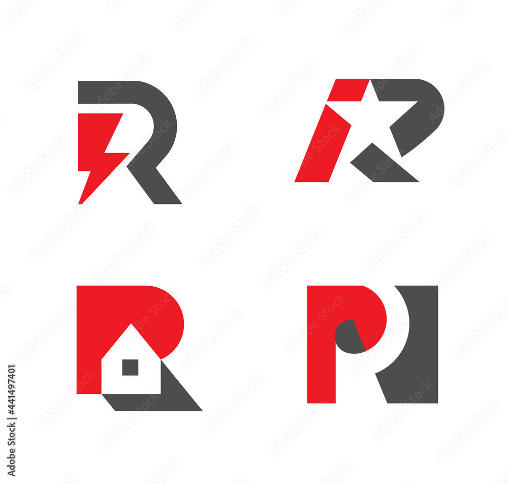 Set of letter r logo design collection for company branding. Logo can ...