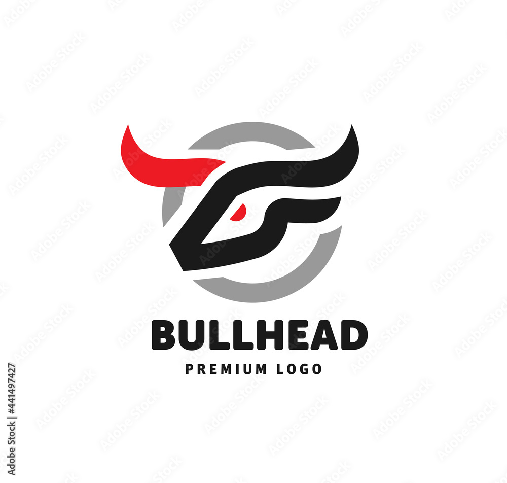 abstract simple Bull head vector logo concept illustration, Buffalo ...