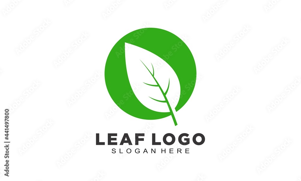 Simple leaf vector logo Stock Vector | Adobe Stock