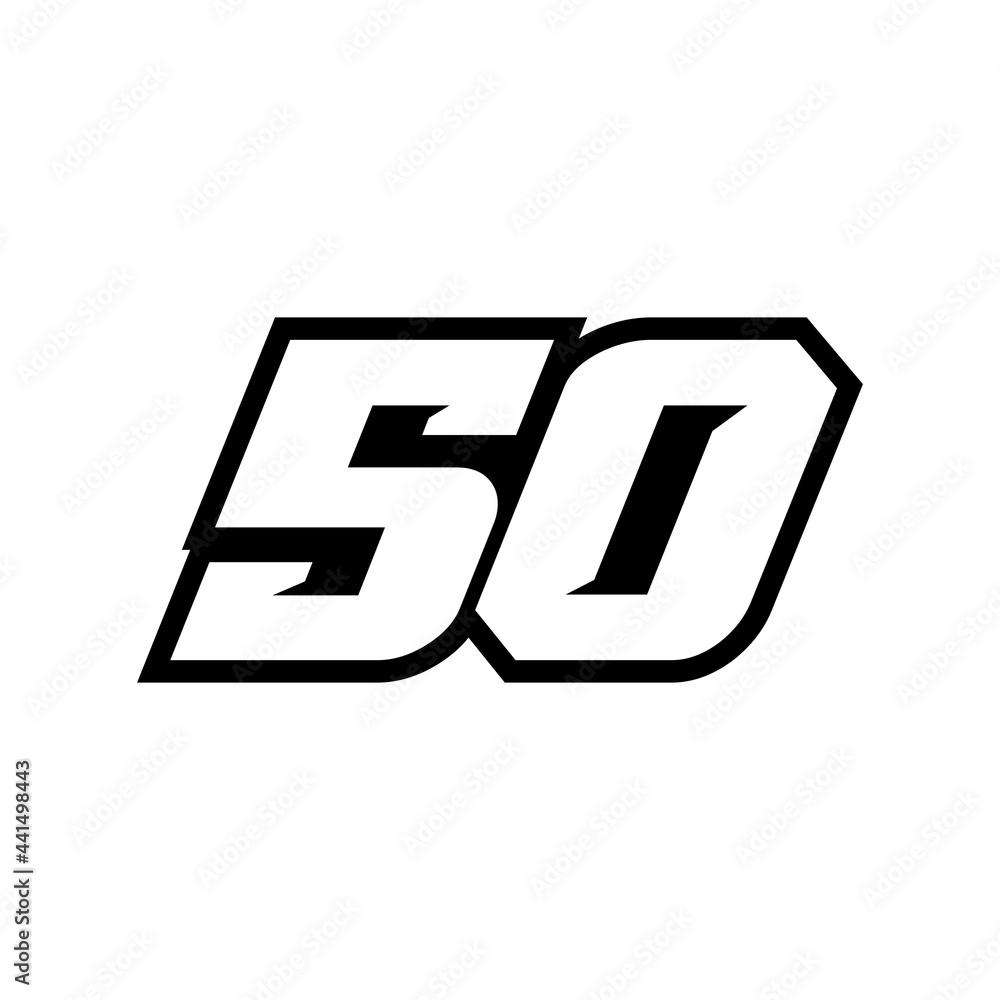50 Number Racing star isolated on white background Stock Vector | Adobe ...