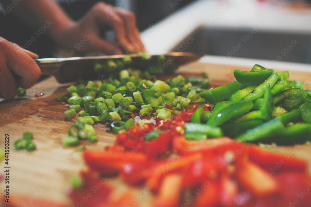 Capsicum cutting board Stock Photo | Adobe Stock