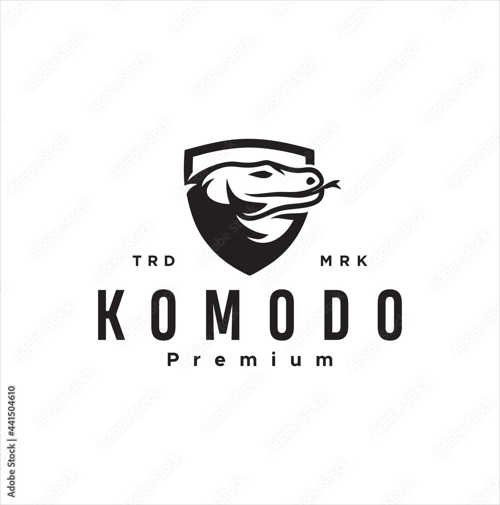Shield Komodo logo black silhouette logo icon designs vector icon stamp ...