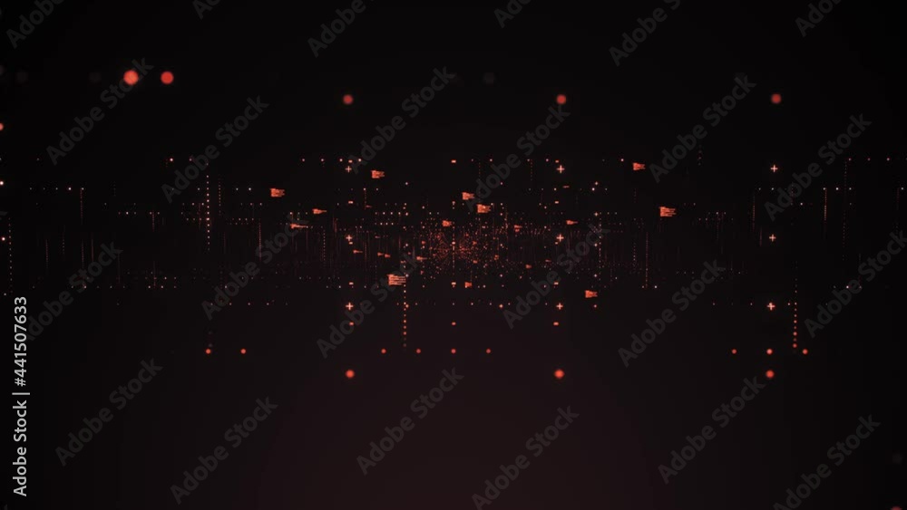 3D red color animation of connecting people on the internet, nodes ...