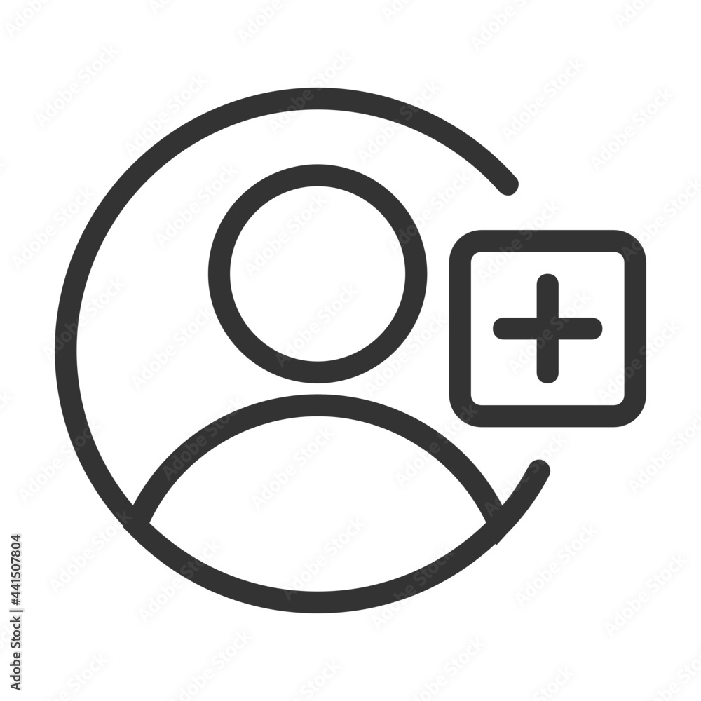 Add , Users outline icon. Stock Vector | Adobe Stock