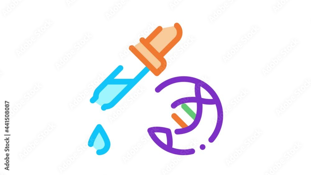 Liquid Dropper Pipette Biomaterial animated icon on white background ...