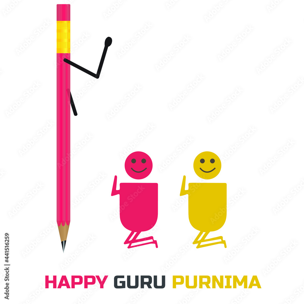 vector illustration of Happy guru Purnima greeting card with background ...
