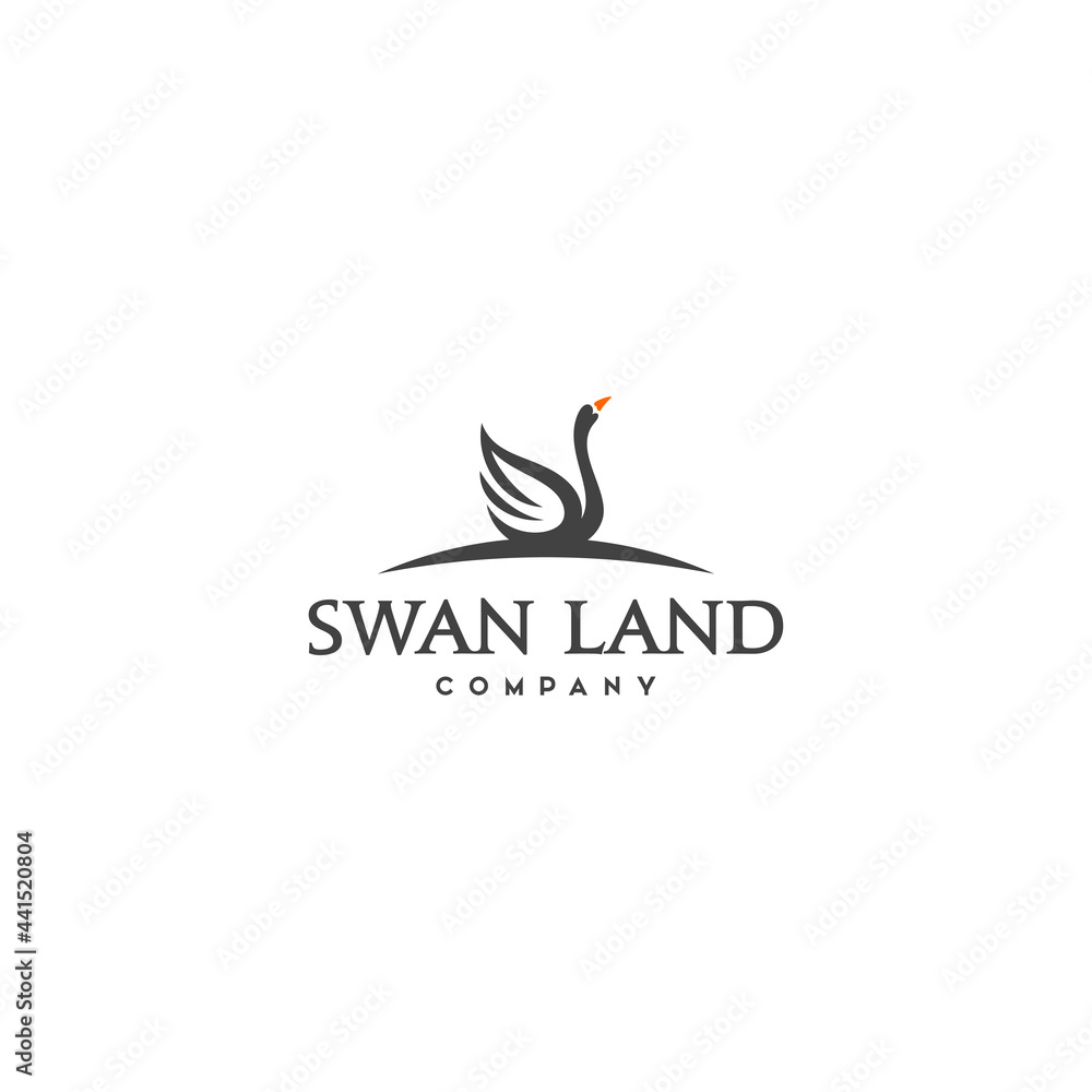 swan logo design vector illustration Stock Vector | Adobe Stock