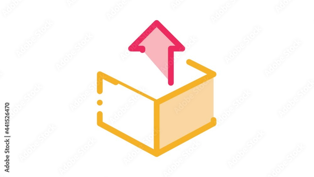Box Container With Arrow Agile Element animated icon on white ...