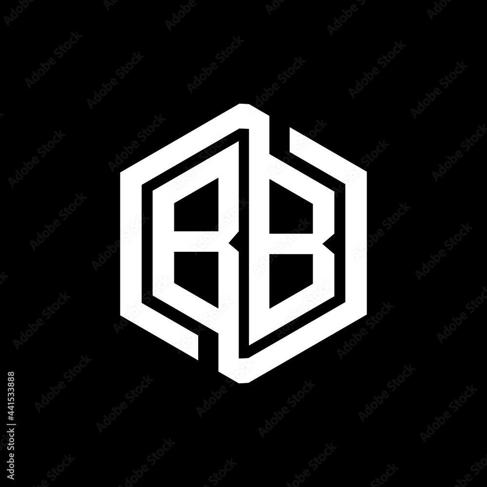 BB letter logo design with black background in illustrator, vector logo ...