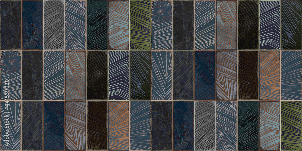 Multicolour Rustic Digital Wall Tile Decor For interior Home or Rustic ...