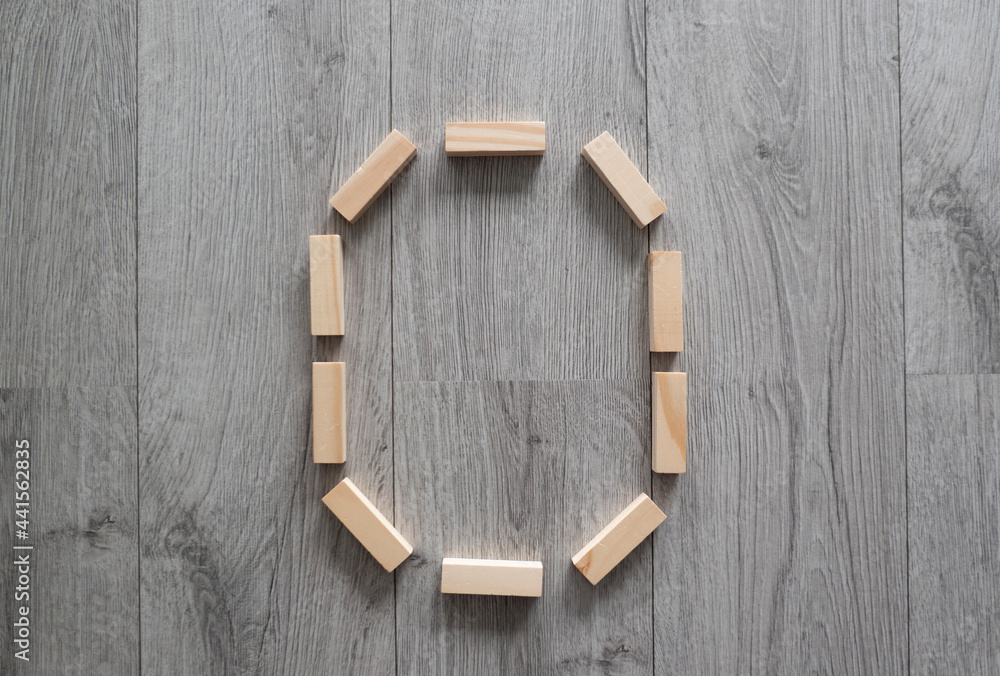 letter O natural wooden blocks on floor alphabet lettering Stock Photo ...