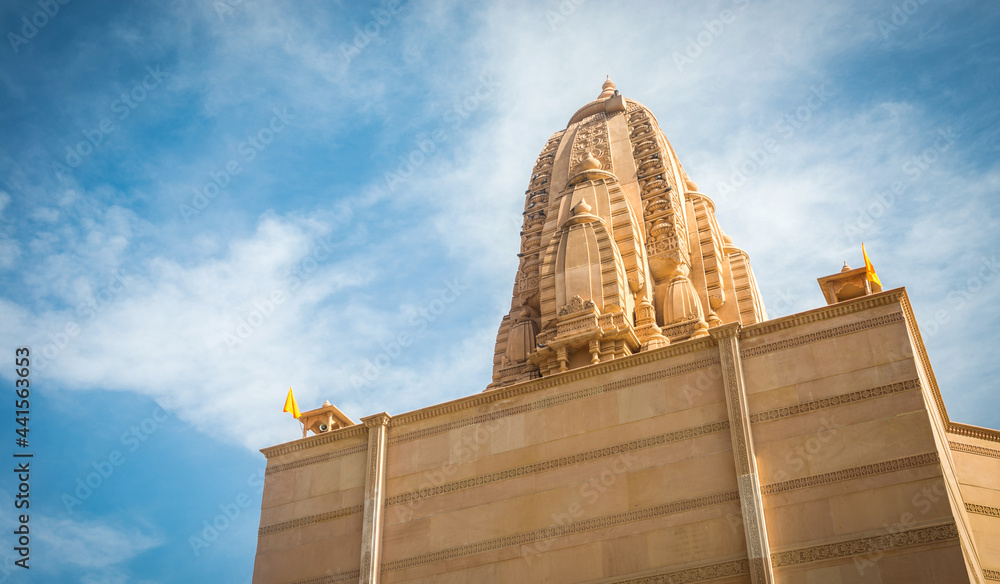 A view from below angle of a magnificent jain temple from India ...