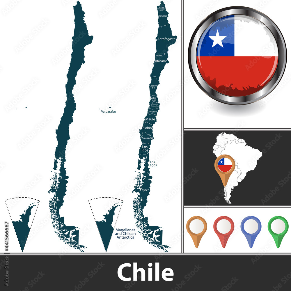 Map of Chile Stock Vector | Adobe Stock