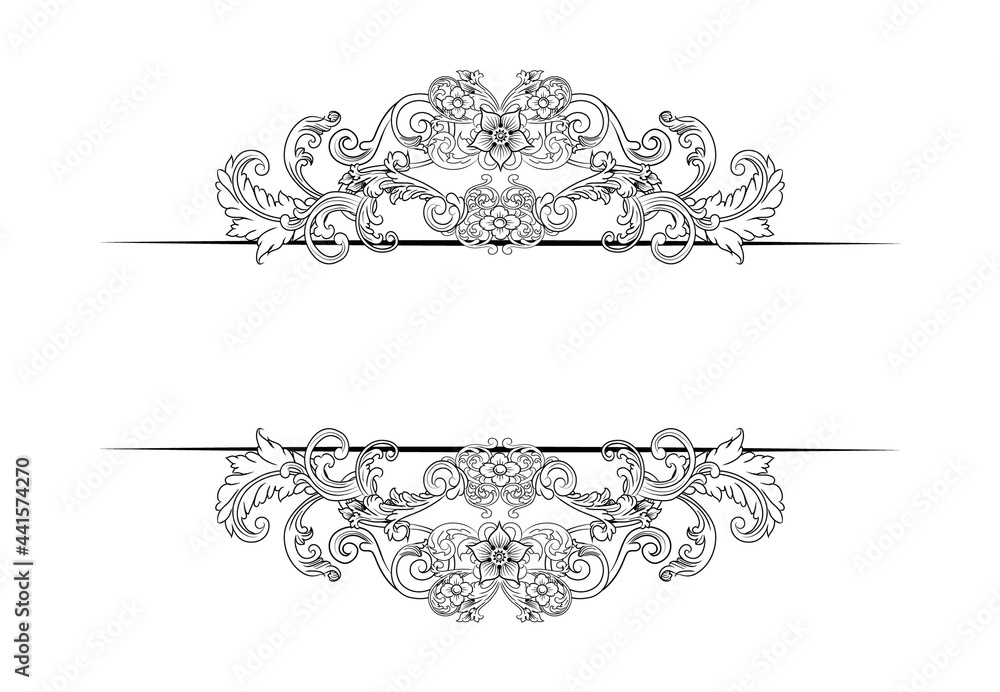 Decorative hand drawn classic vintage ornament Text Separator. Retro ...