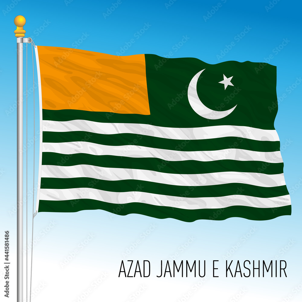 Kashmir official regional flag, India, vector illustration Stock Vector ...