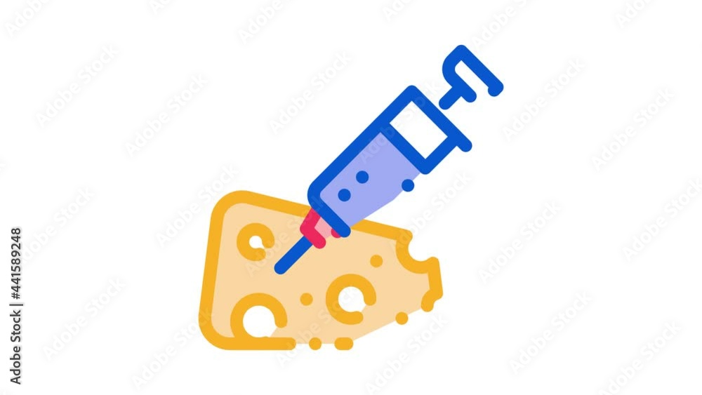 Injection into Cheese Icon Animation. color Injection into Cheese ...