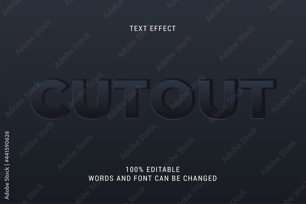 cutout paper text effect 100% editable vector image Stock Vector ...