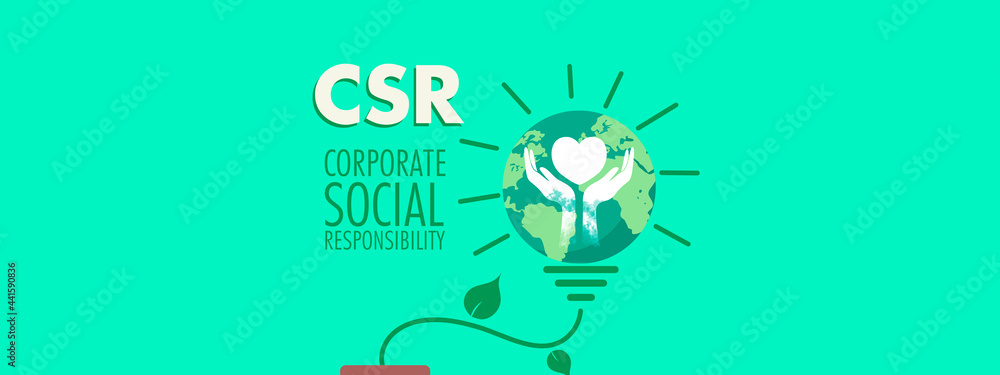 Green earth globe light bulb on green background, Corporate Social ...