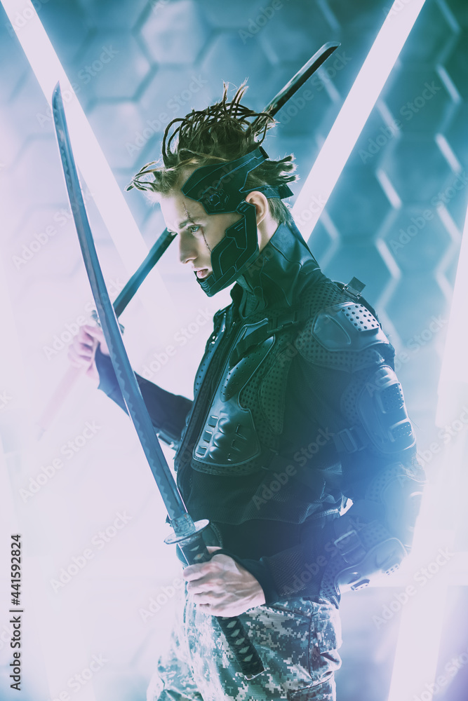 samurai cyber warrior Stock Photo | Adobe Stock