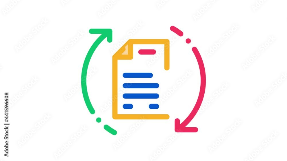 Document Cycle Icon Animation. color Document Cycle animated icon on ...