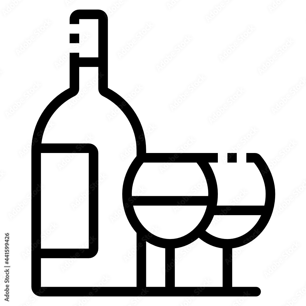 wine line icon Stock Vector | Adobe Stock