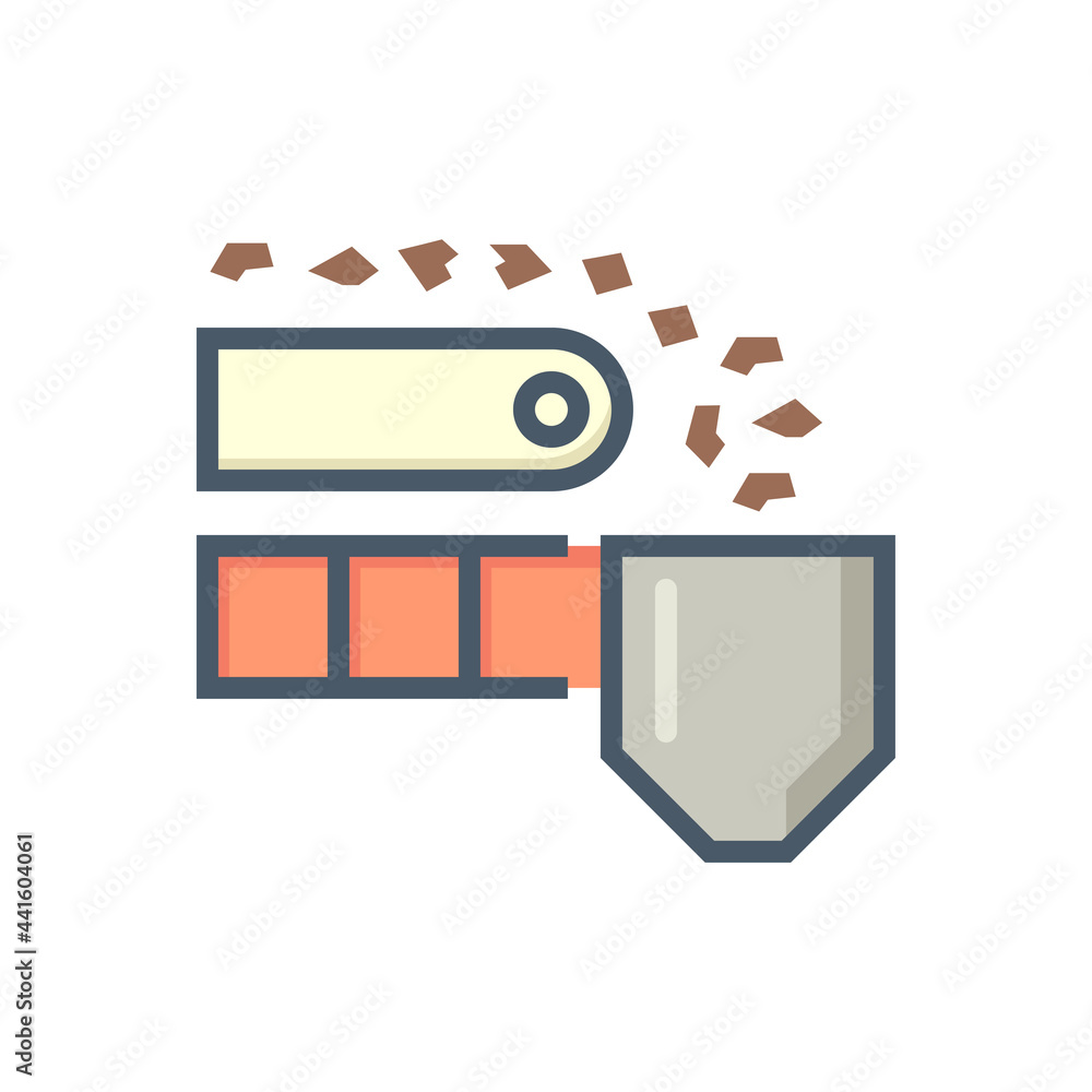 Mining processing industry vector icon. Industrial machine, equipment ...