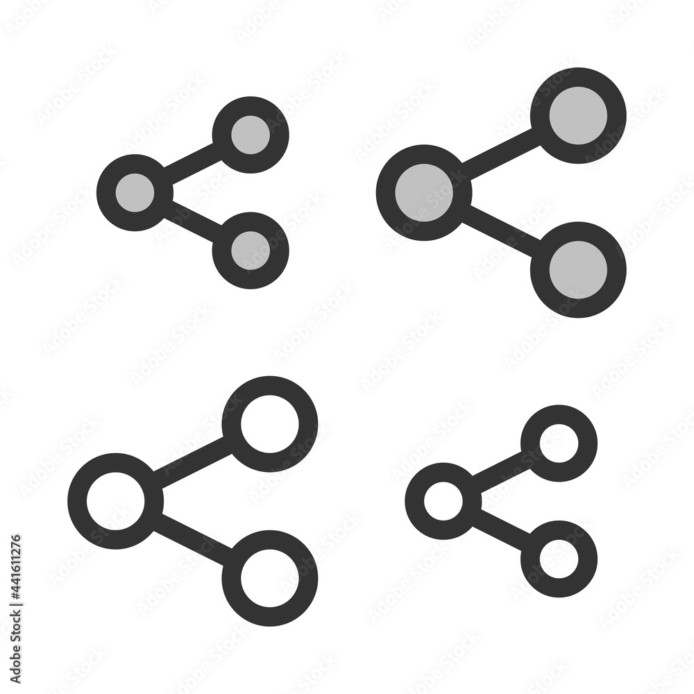 Vecteur Stock Pixel-perfect linear icon of share sign built on two base ...