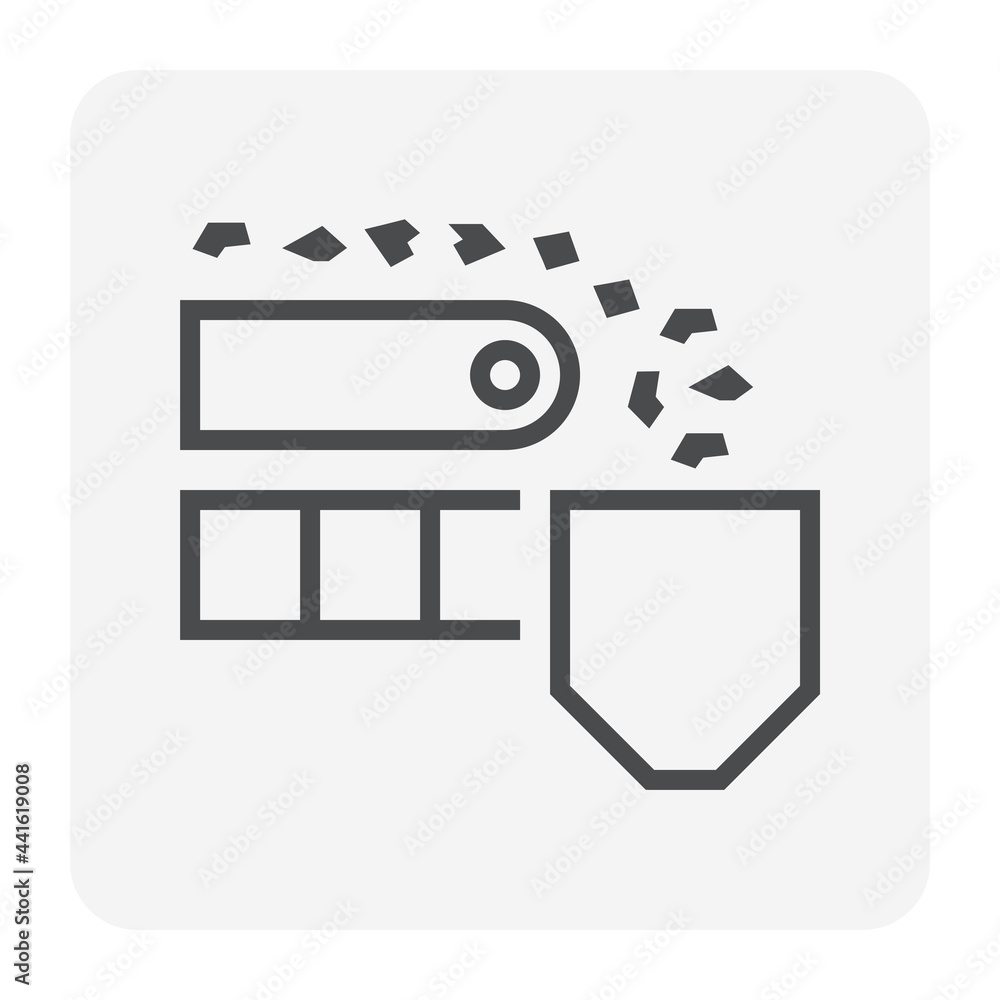 Mining processing industry vector icon. Industrial machine, equipment ...