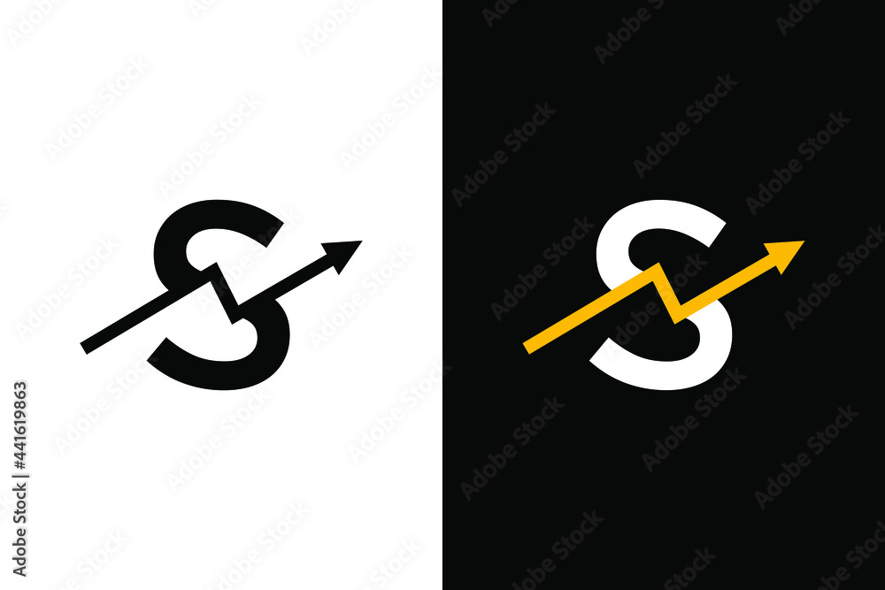 Letter S with chart arrow up concept. Very suitable in various business ...