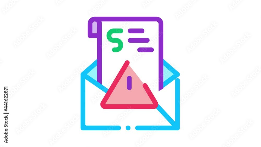 Fake Money Criminal Liability Warning Icon Animation. color Fake Money ...