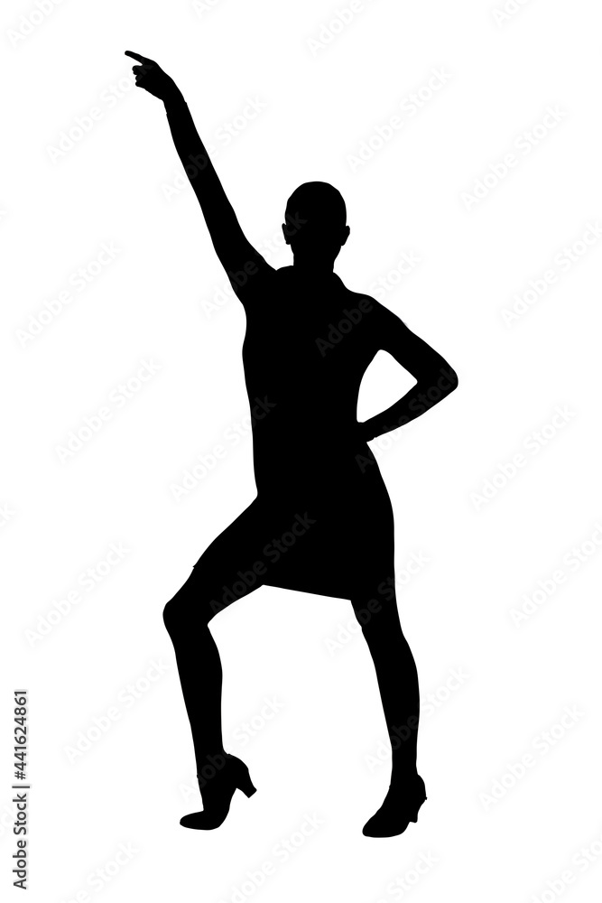 Female Silhouette in Famous Disco Pose Stock Illustration | Adobe Stock