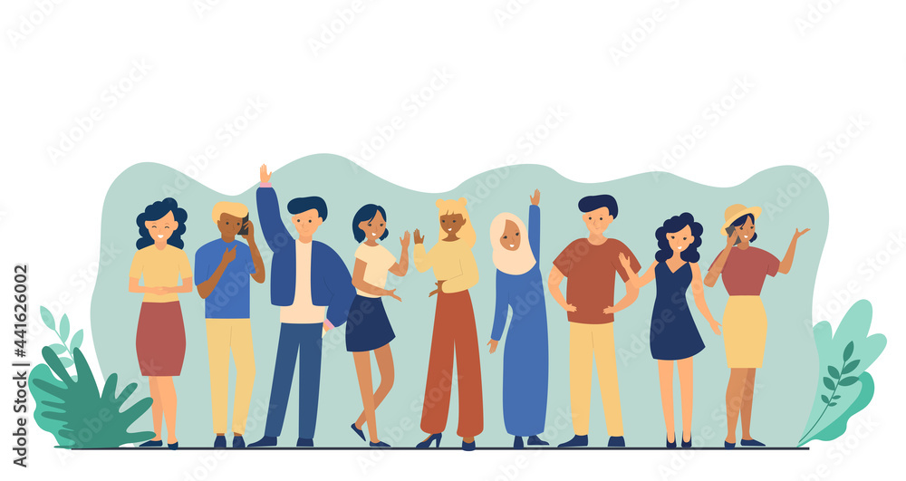 Vector set illustration of diverse cartoon women and men of various ...